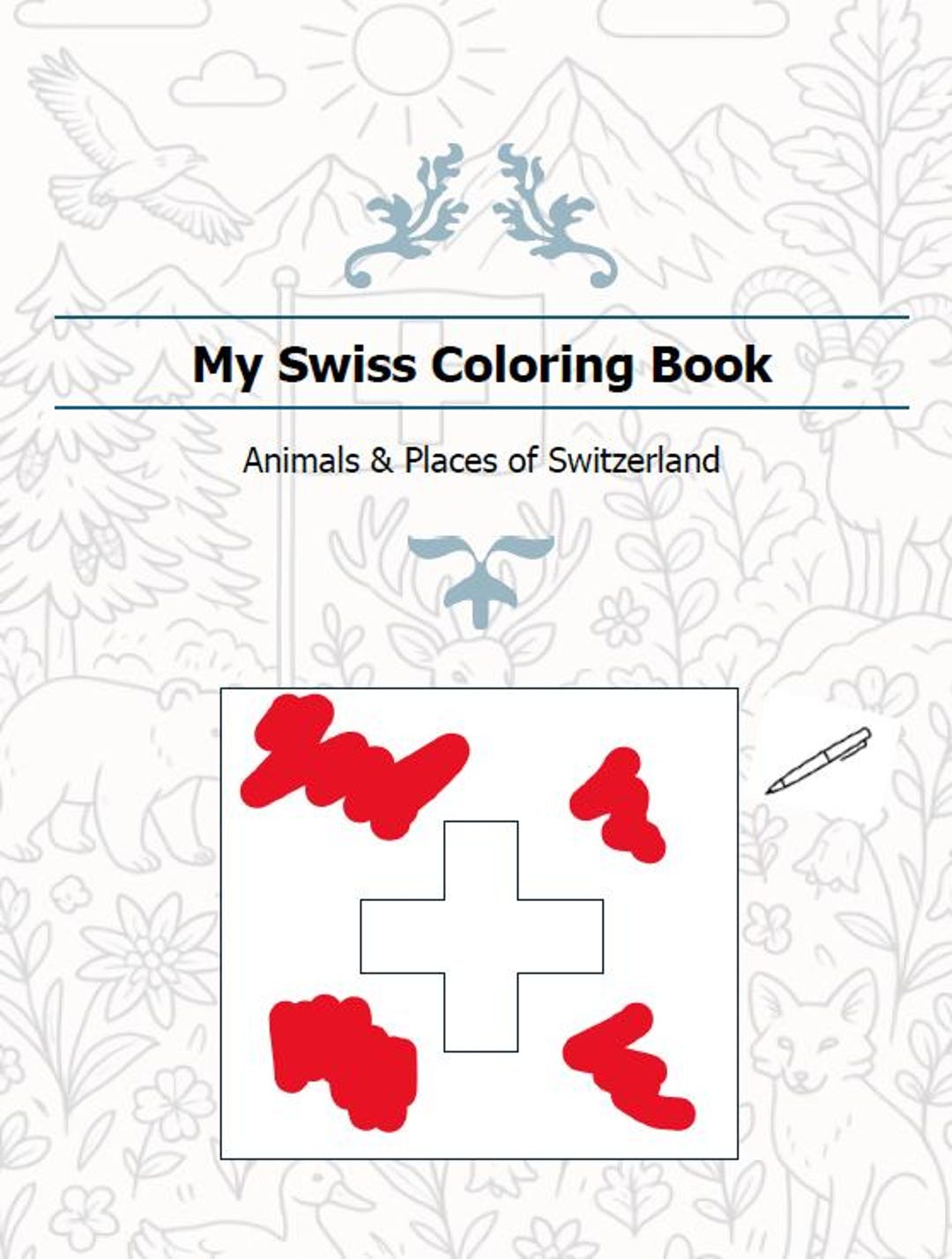 Swiss Animals & Places Coloring Book: Fun Facts Inside! - Etsy
