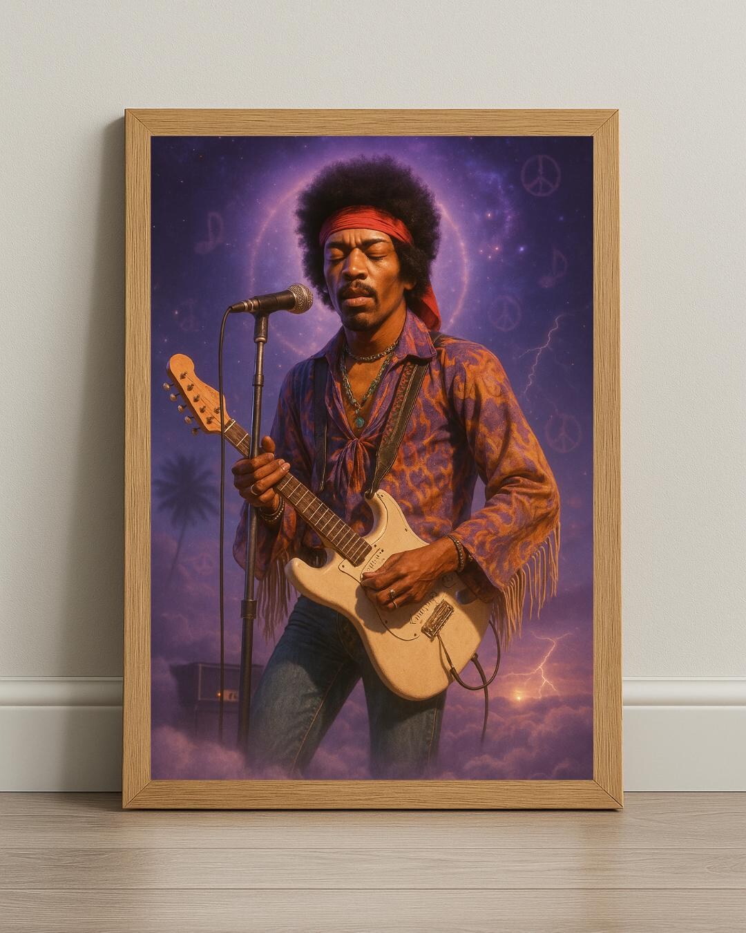 Jimi Hendrix Tribute Poster | Printable Guitar Icon Wall Art ...