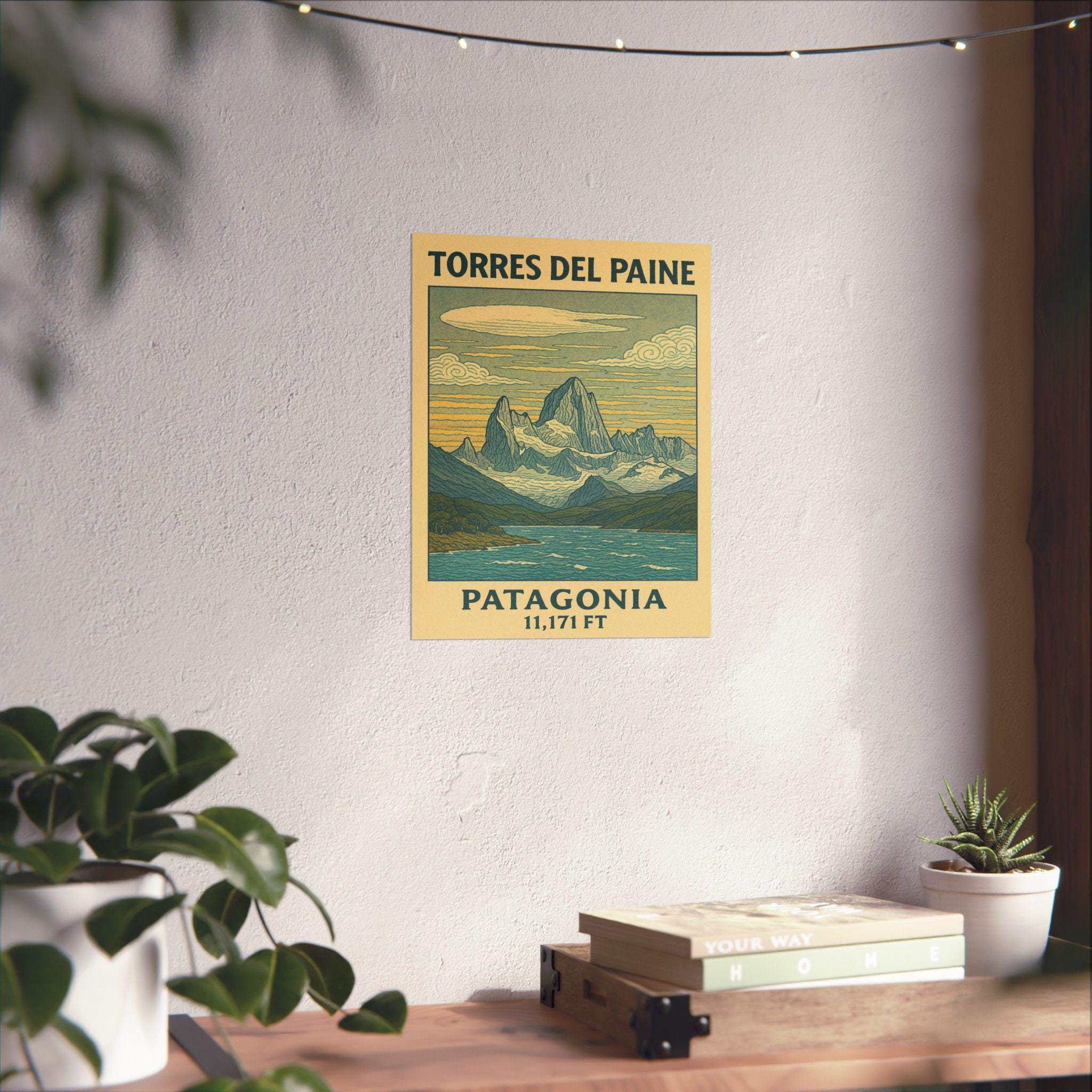 Torres Del Paine Patagonia Poster, Vintage Travel Wall Art - Etsy
