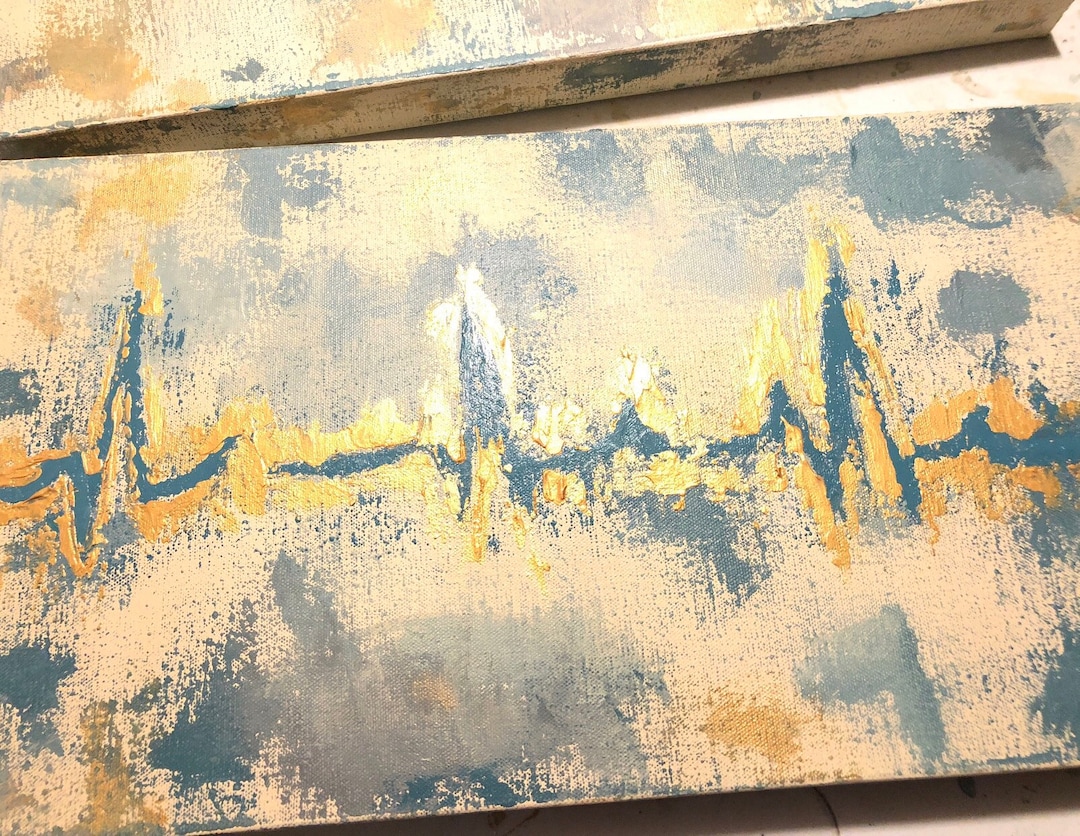 Ekg Painting, Abstract Art, Rhythm Strip Painting, Heartbeat Painting ...