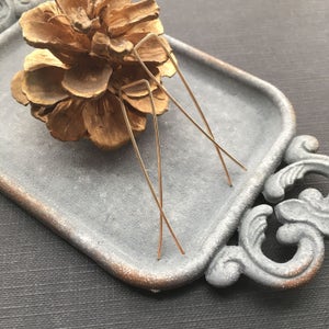 Inverted Gold Hoop Earrings, Upside Down Hoop, Gold Threader Earrings ...