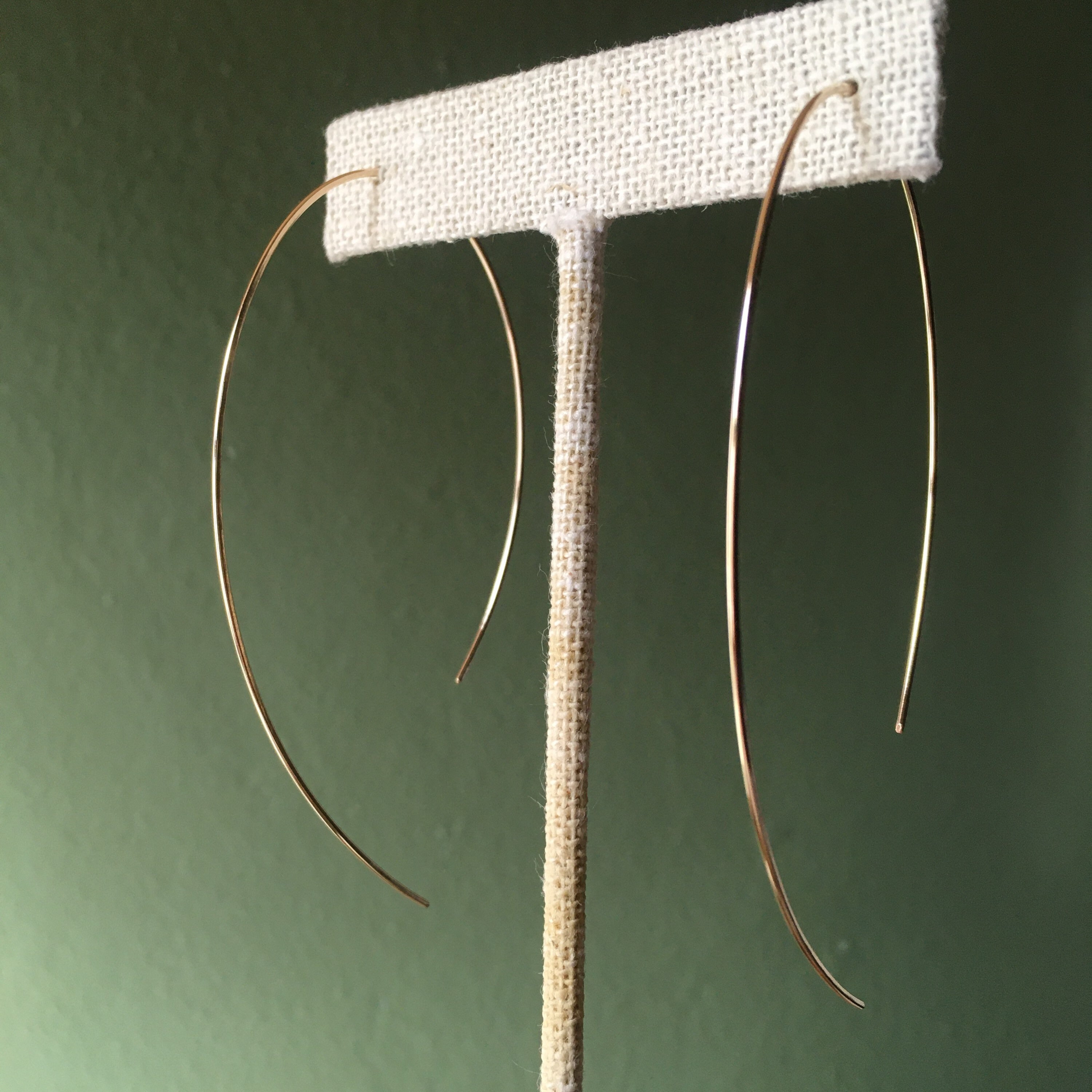 Gold Inverted Hoop Earrings Minimal Delicate Upside Down - Etsy