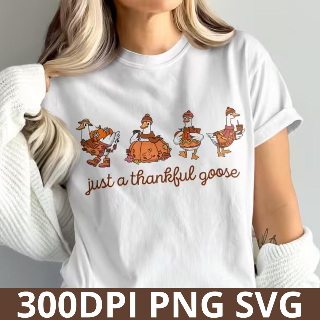 Thankful Goose PNG SVG Bundle, Funny Thanksgiving Png Svg,pilgrim Goose ...