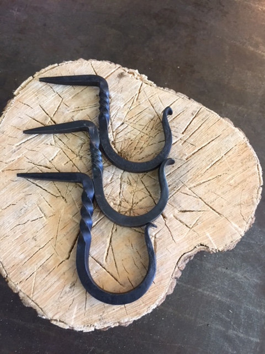 Trio of Hand Forged Drive Hooks - Etsy
