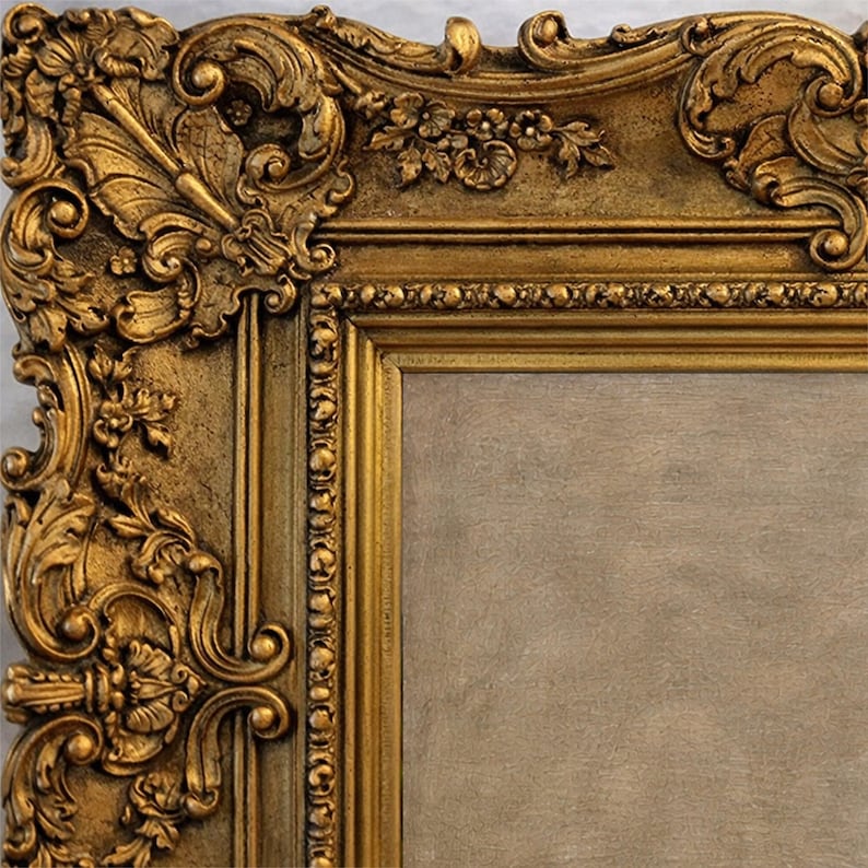 Vintage Floral Still Life Framed Wall Art Antique Gold Ornate Frame ...