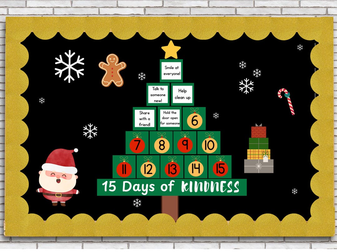 Christmas Kindness Bulletin Board Printable | Classroom Christmas Decor ...