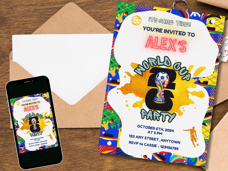 FIFA World Cup 2026 Watch Party Invitation Birthday Editable Canva ...