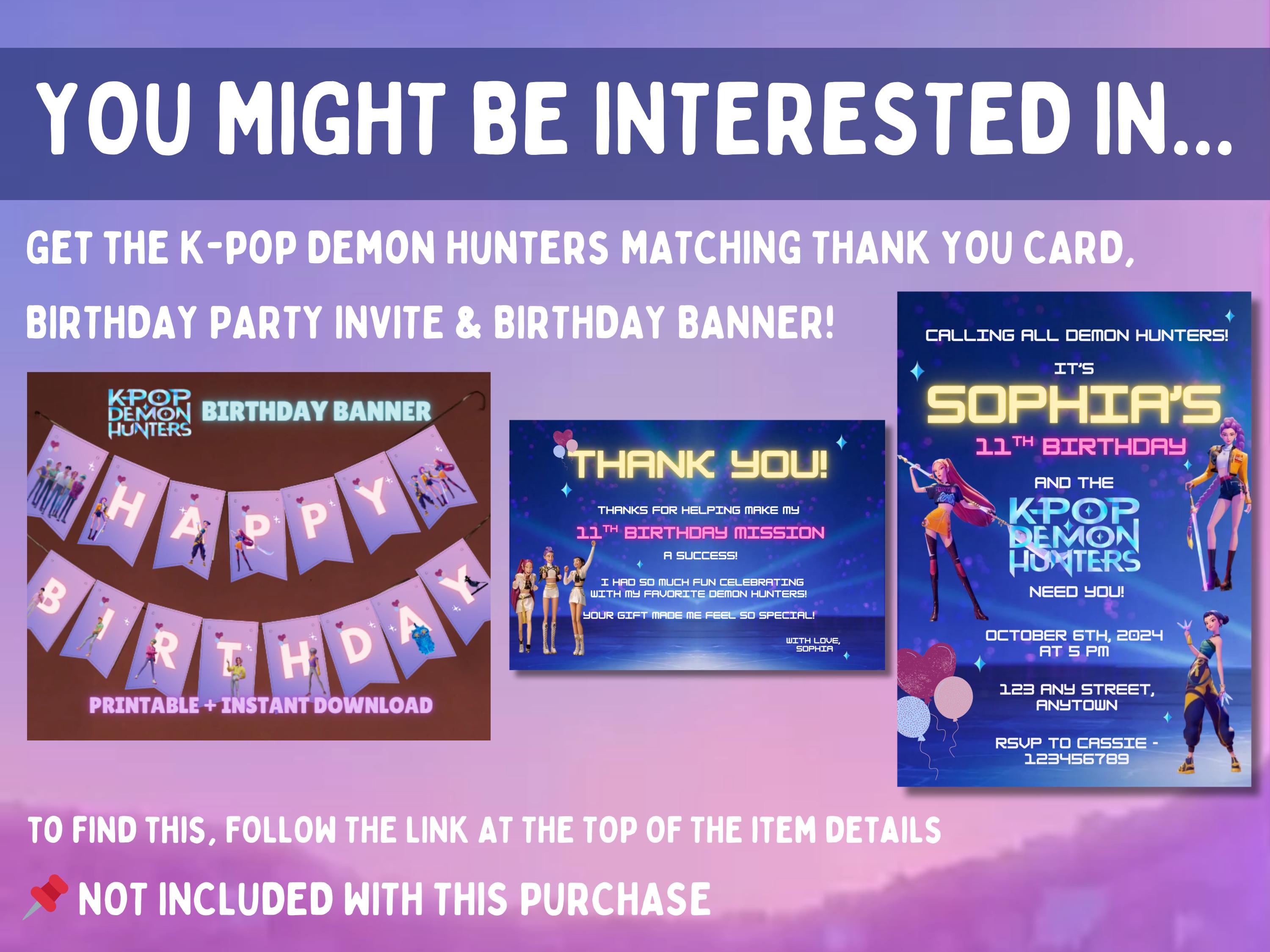 Kpop Demon Hunters Birthday Banner – Printable Party Bunting Flags ...