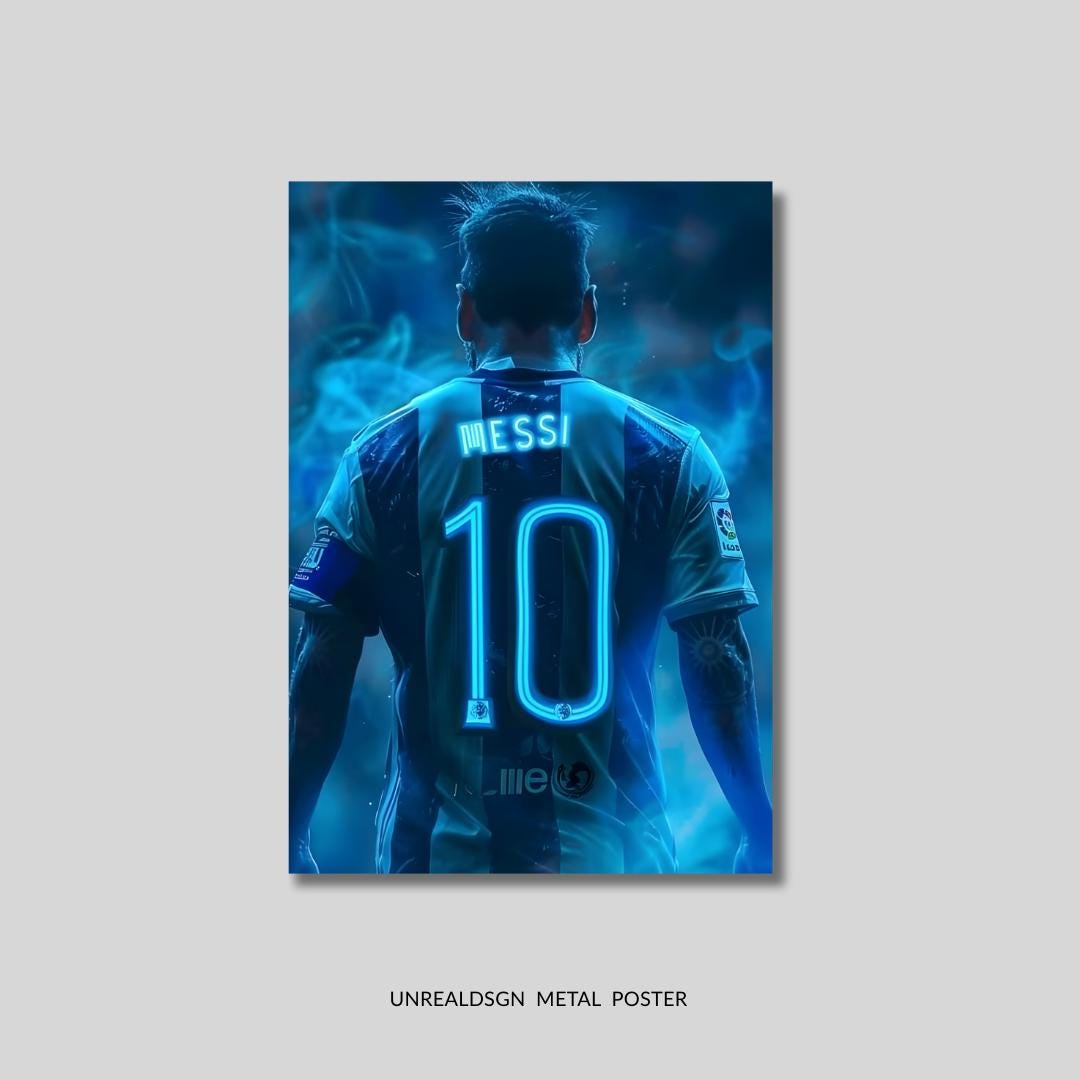 Lionel Messi 10 | Sleek Metal Floating Football Poster - Etsy