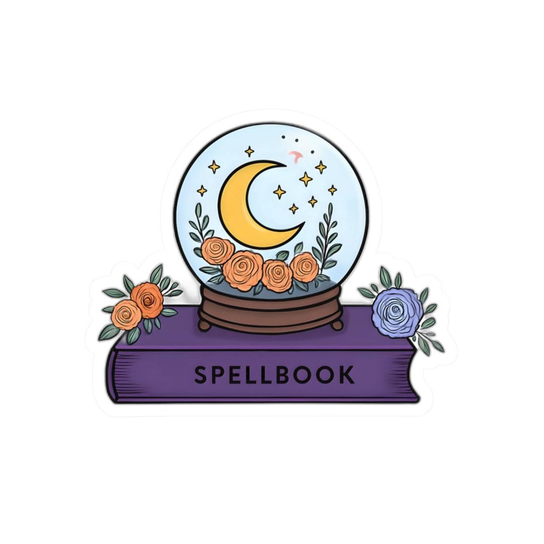 Magical Spell Book Sticker, Floral Fantasy Decor, Witchy Aesthetic ...