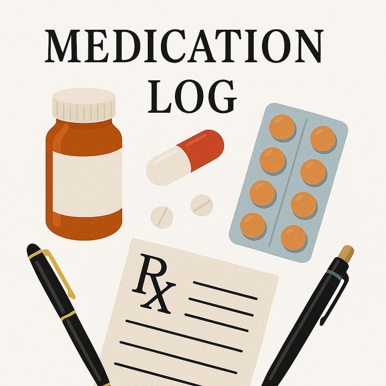 Medication Log Printable – Daily Tracking Sheet for Dosage, Refills ...