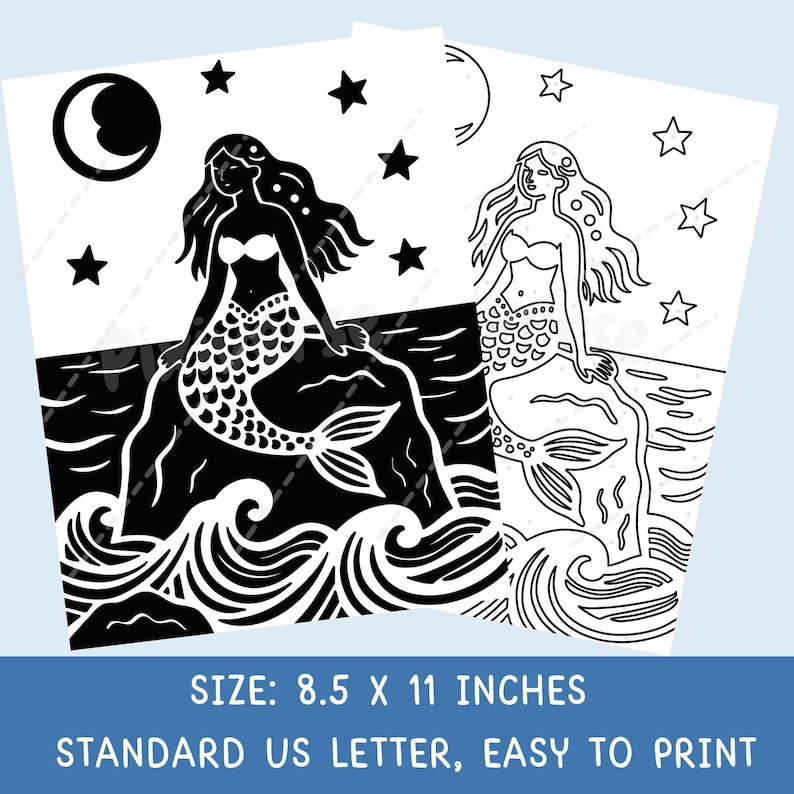 Monochrome Coloring Pages – Folk Art Coastal Life Designs | Printable ...