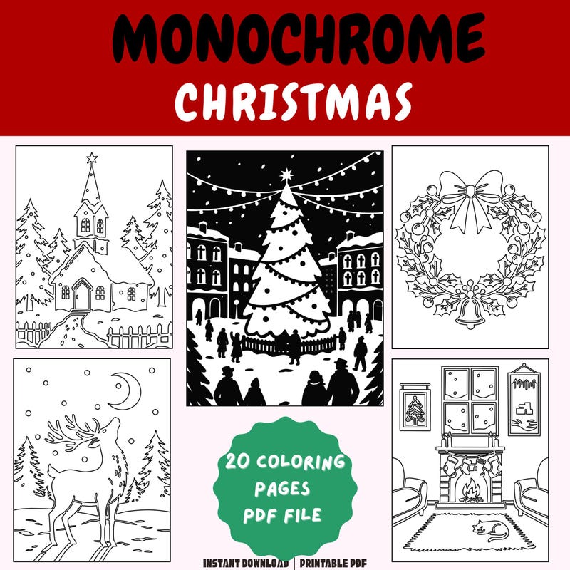 Monochrome Colouring Book - Etsy