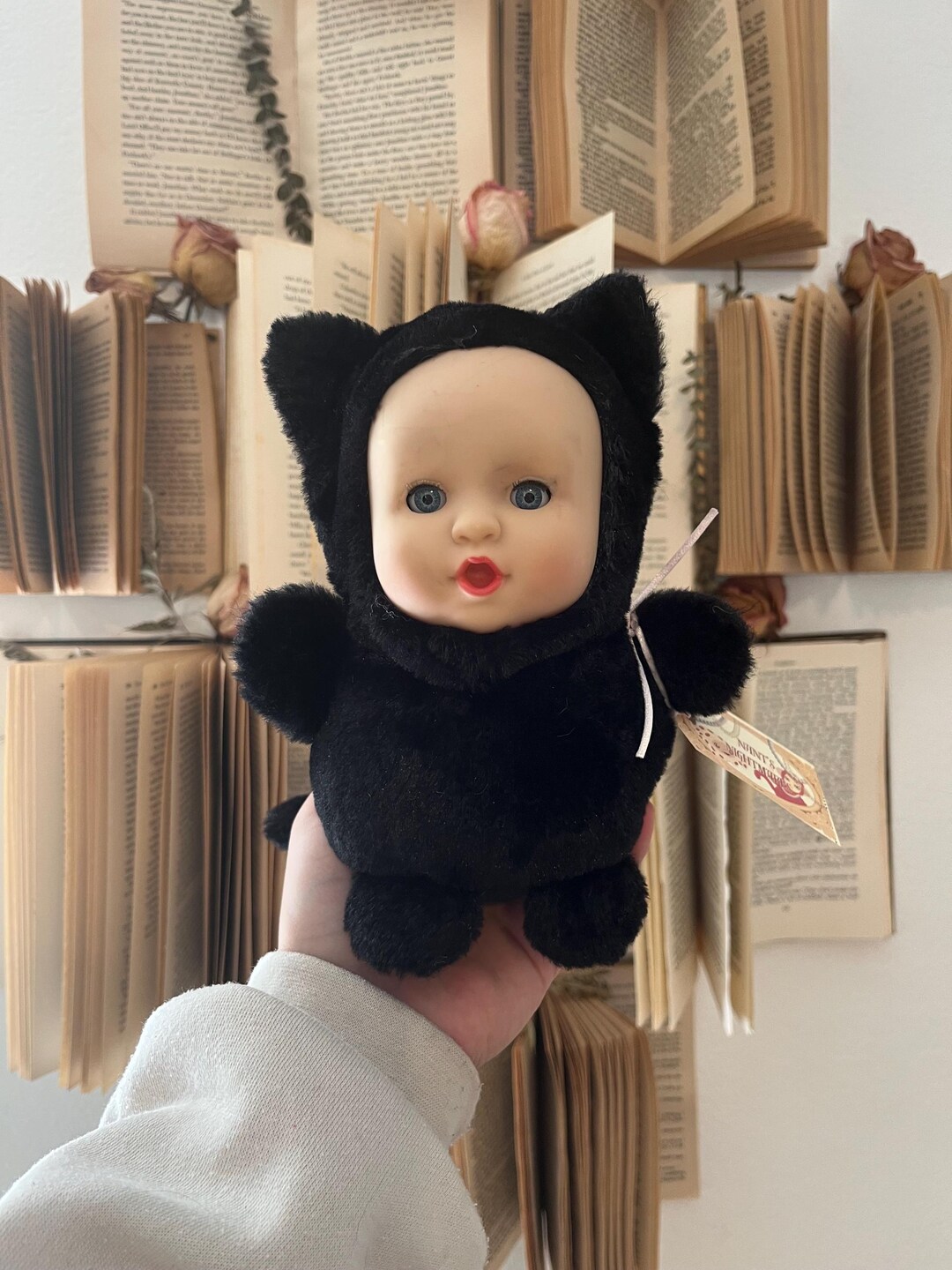 NIX Satanic Black Cat Plush Doll - Etsy UK