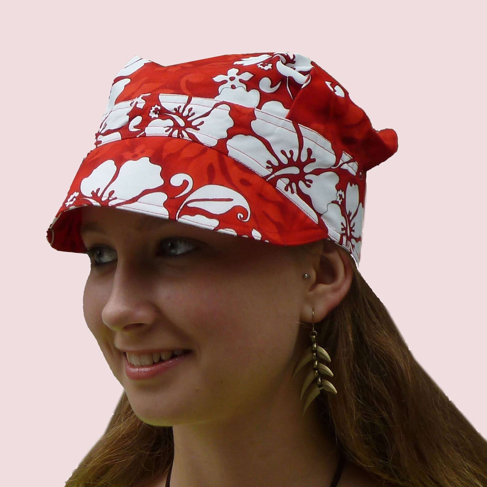 PAPER PATTERN: Bandana Shaped Cap With Visor, Foldable Beach Hat ...