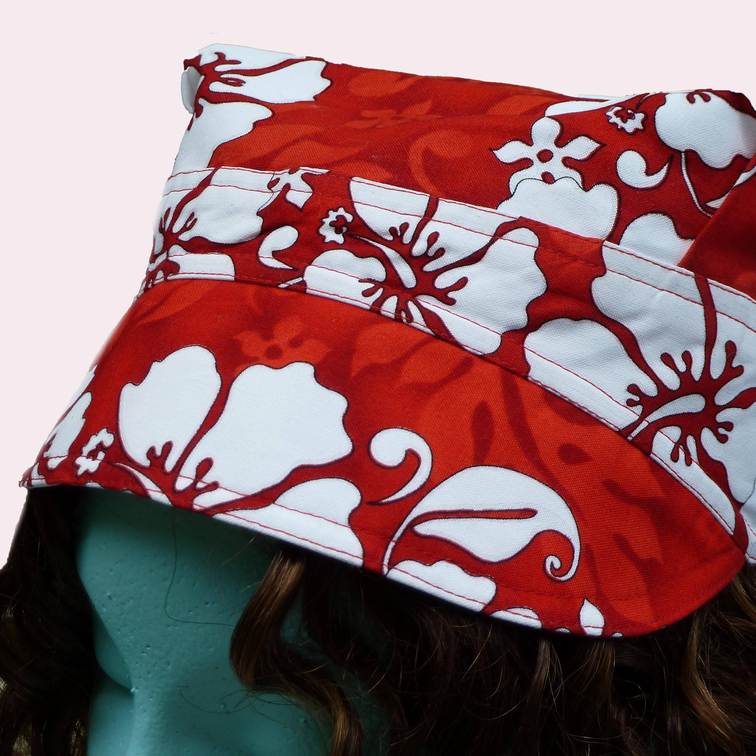 PAPER PATTERN: Bandana Shaped Cap With Visor, Foldable Beach Hat ...
