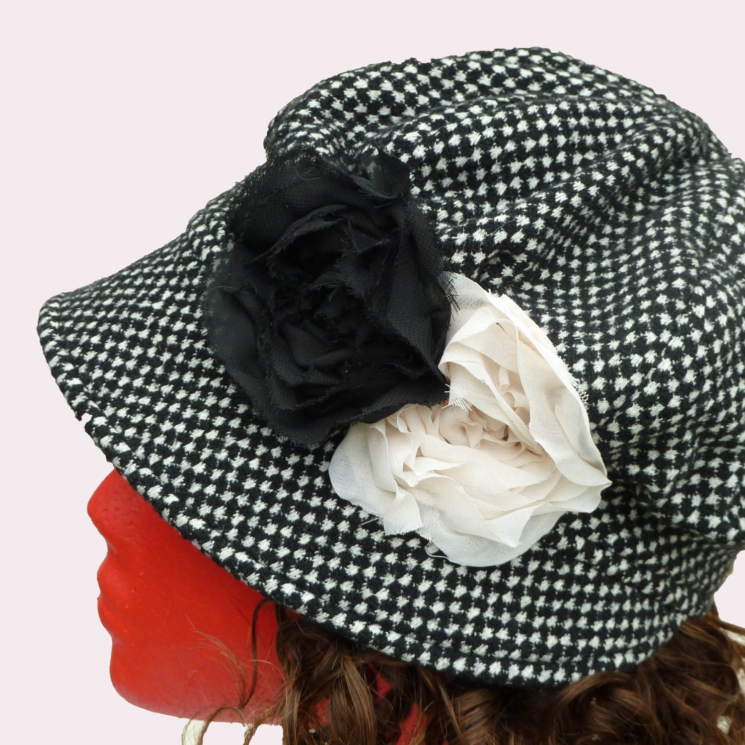 PAPER PATTERN: Slouchy Newsboy Cap, Brimmed Beret With Double Rose ...