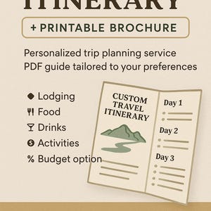 Custom Travel Itinerary + Printable Brochure | Personalized Trip ...