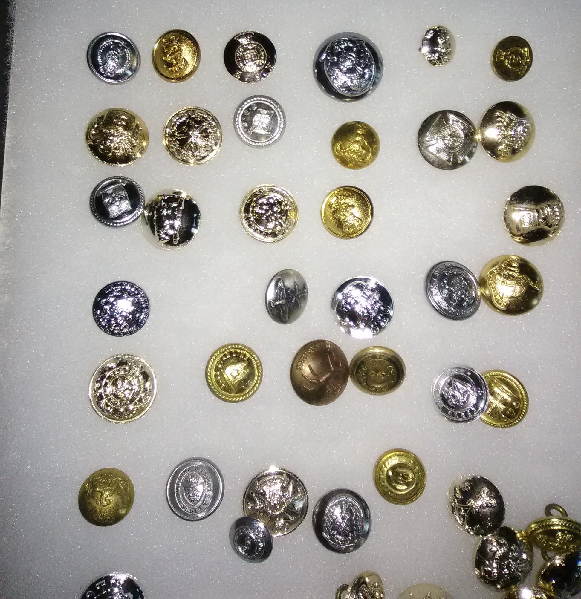 130 Vintage Military, Police, Fire Button Collection From London ...