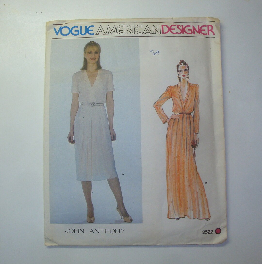 Uncut John Anthony Vogue Pattern 2522 Vogue Designer 1980s - Etsy