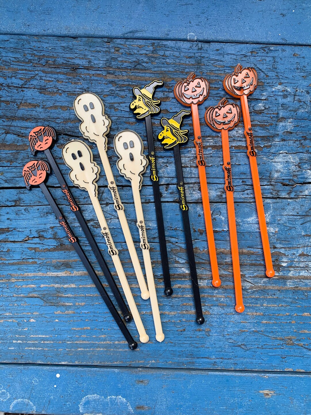 Vintage Set 10 Halloween Swizzle Sticks Smirnoff Vodka - Etsy