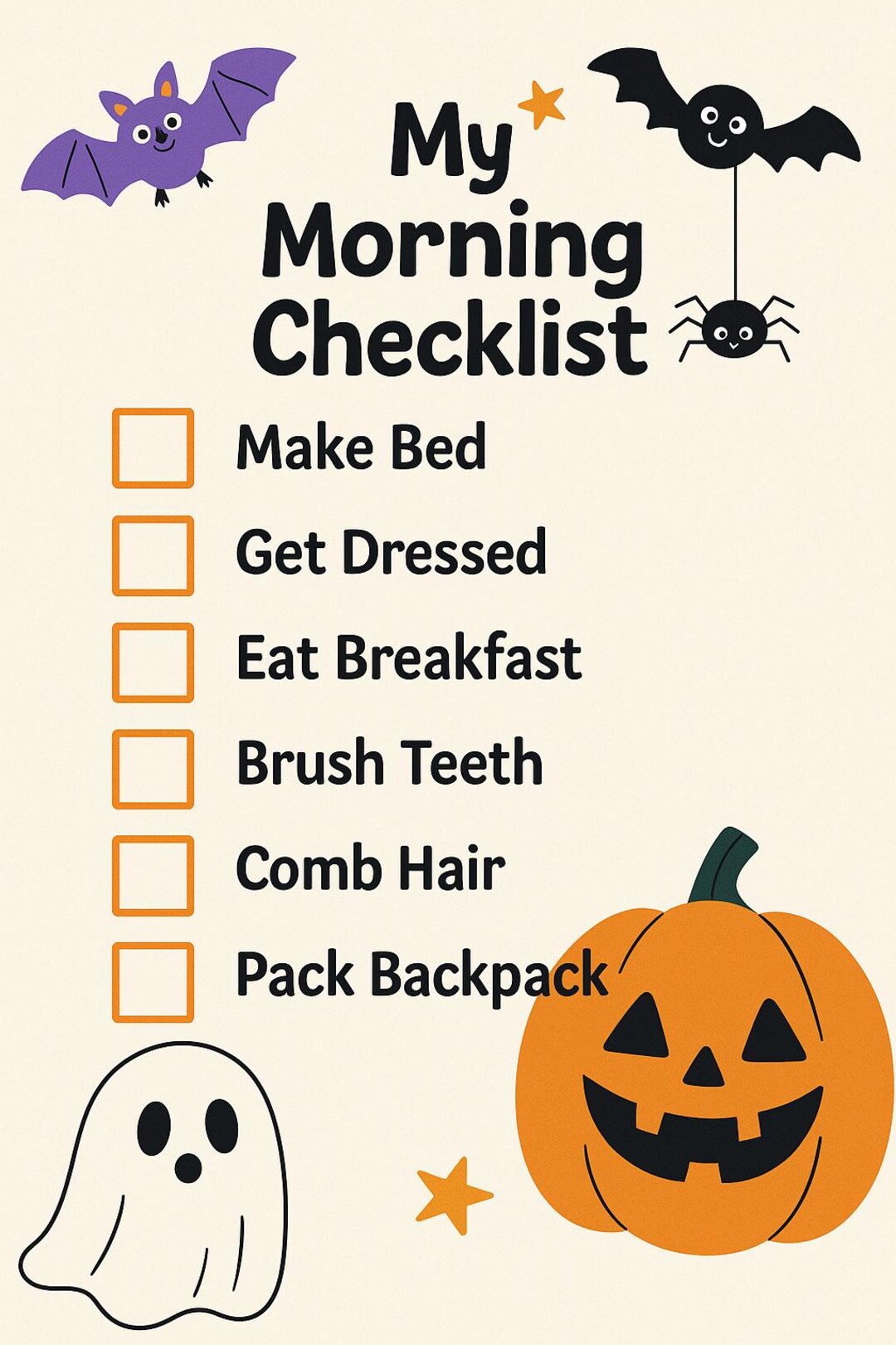 Before School Checklist - Etsy