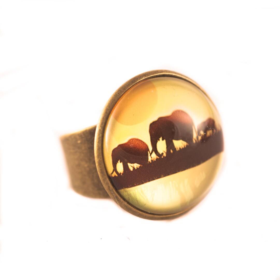 ELEPHANT RING, Statement Ring, Adjustable Ring, Elephants, Animal Lover ...