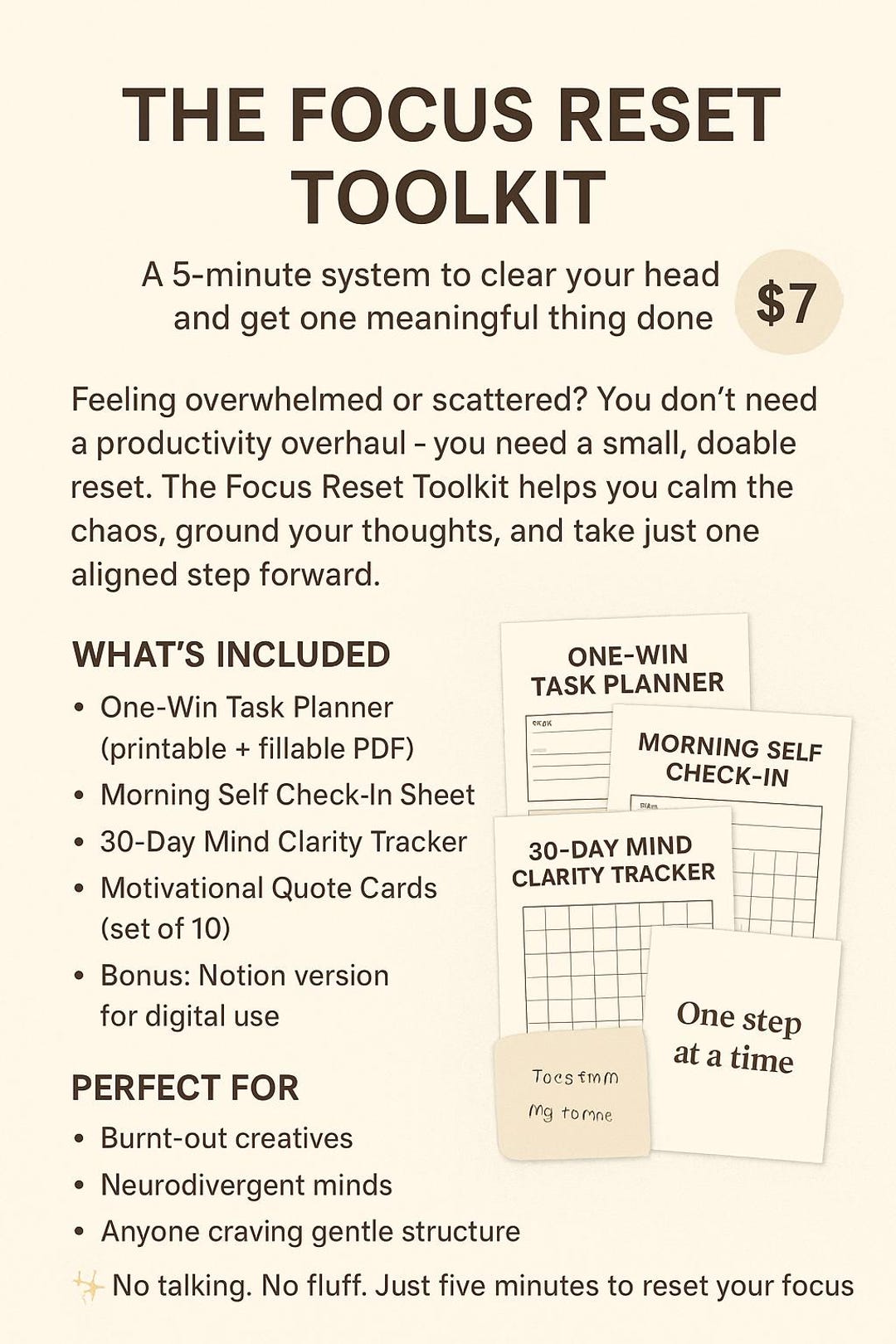 The Focus Reset Toolkit: Printable Mindfulness Journaling Instant ...