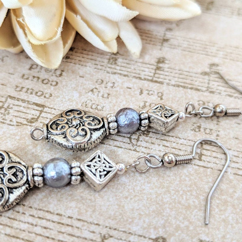 Silver Boho Earrings - Etsy