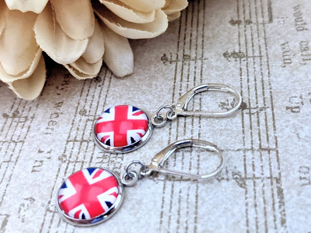 Sterling Silver British Flag Earrings, Union Jack Earrings, London ...
