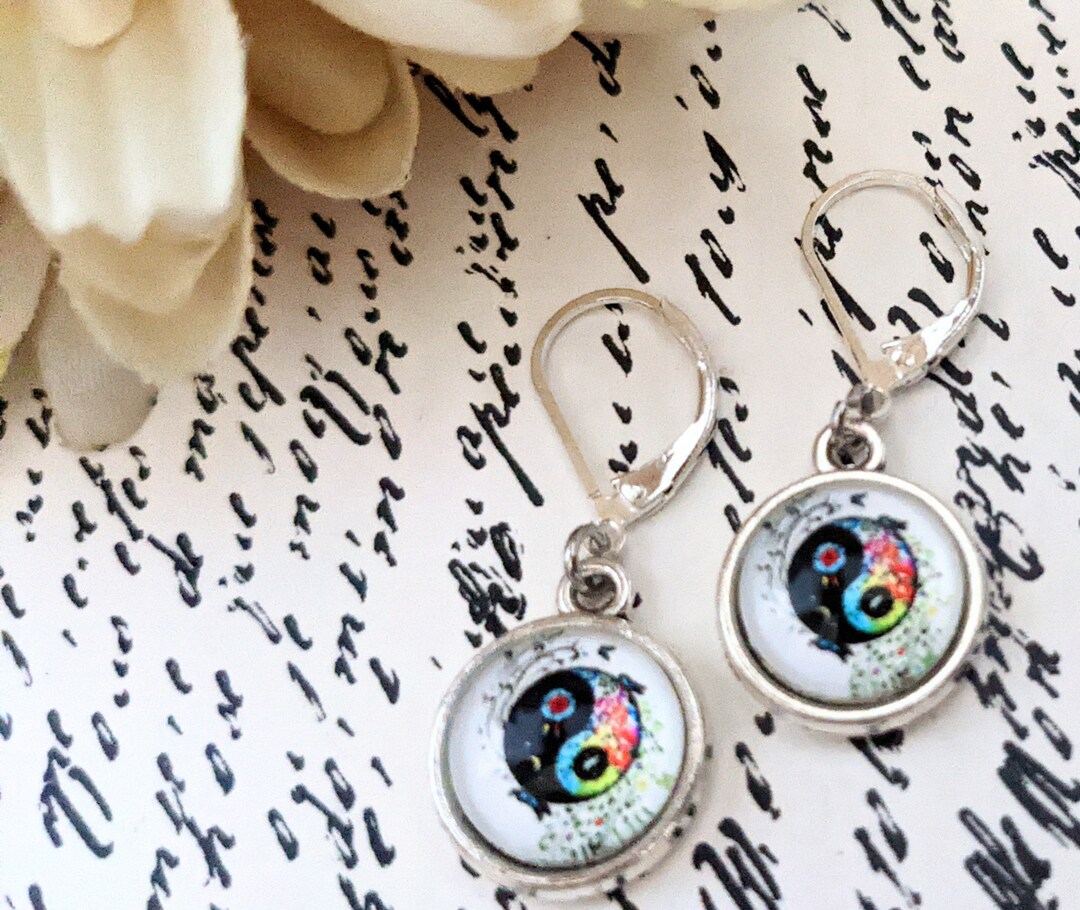 Sterling Silver Yin Yang Earrings Stress Relief Gift for - Etsy