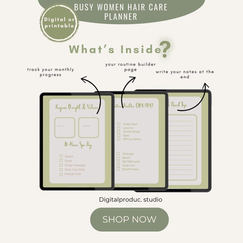 Busy Women Hair Care Planner | Wash Day Routine, Treatment , Product ...