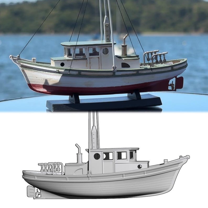 HO Scale Fishing Boat STL Files for 3D Printing - Etsy