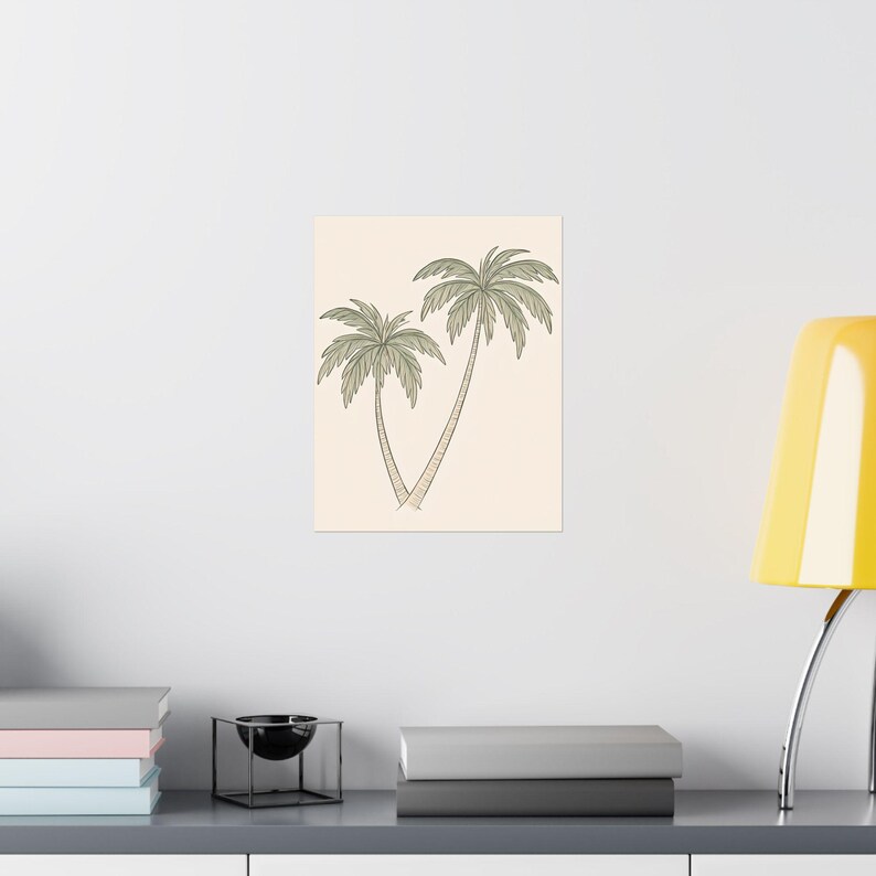 Tropical Palm Poster Art Featuring Serene Nature Vibes, Wall Decor ...