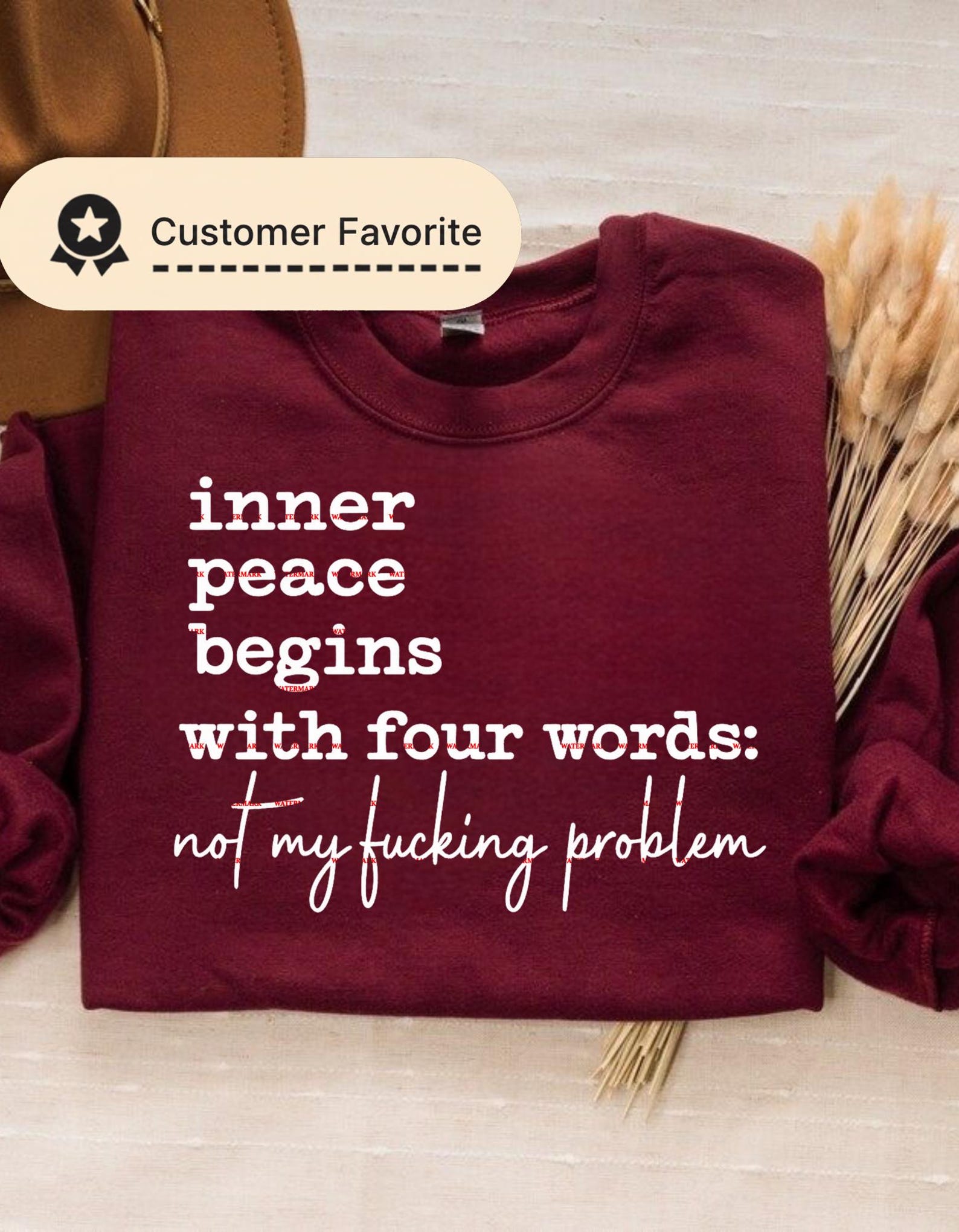 Inner Peace Begins With Four Words PNG, Not My F*cking Problem Hoodie ...