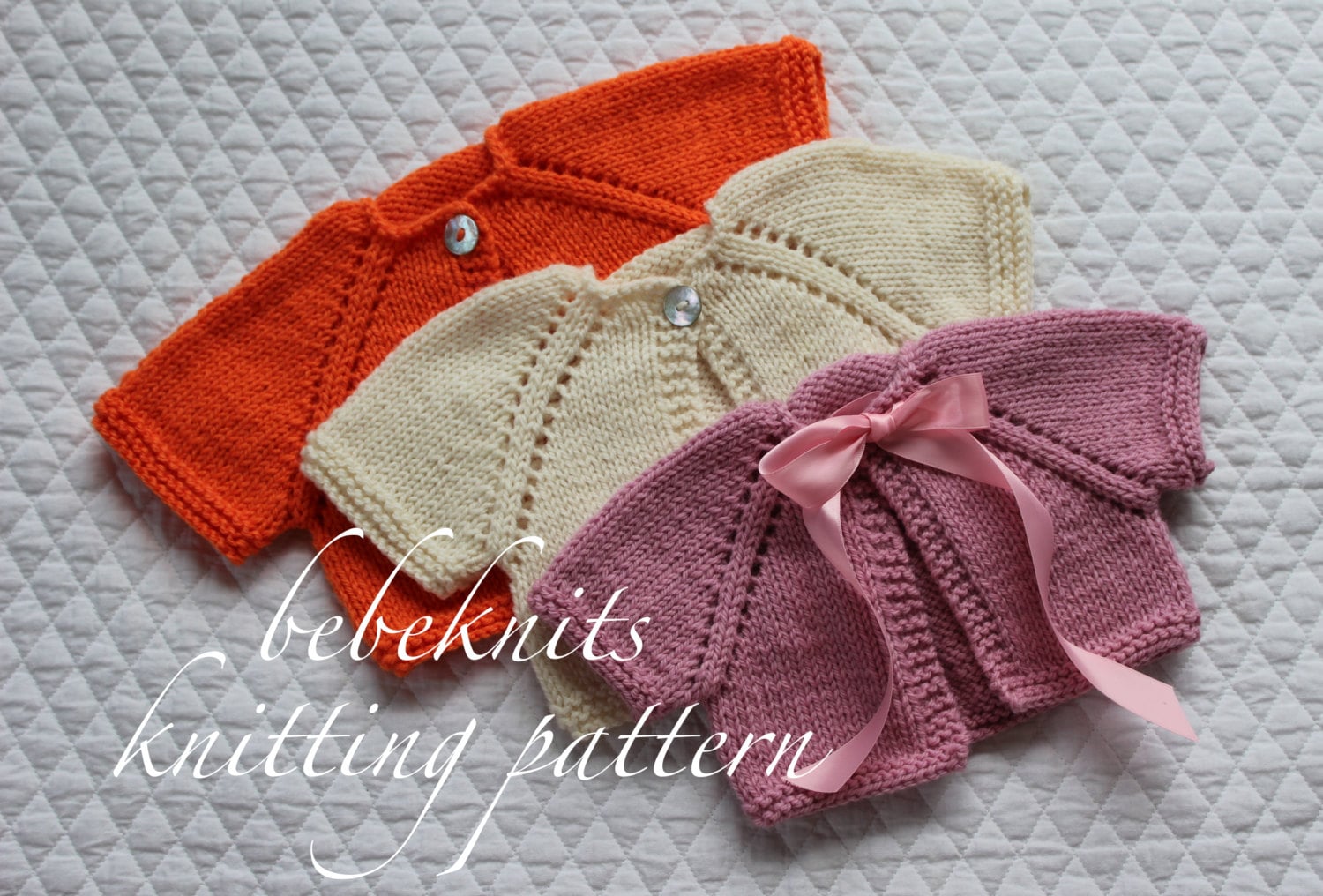 Bebeknits Bow Tie/button Baby Cardigan Knitting Pattern | Etsy