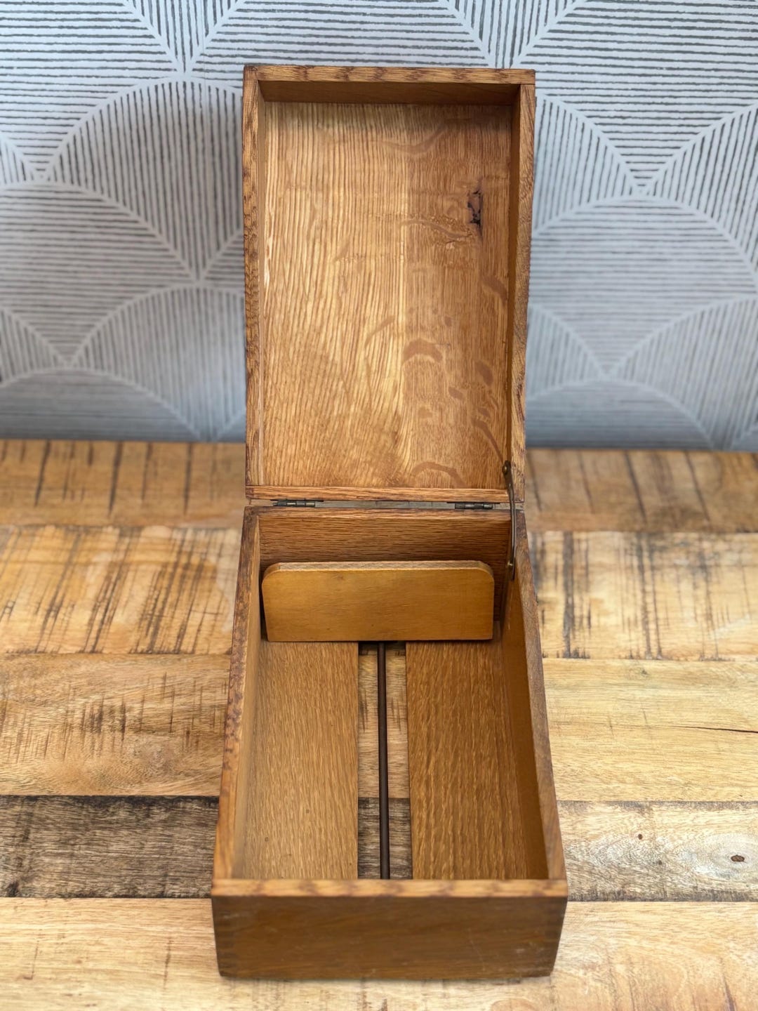 Vintage Oak Recipe Card File Box: Yawman & Erbe Folk Art - Etsy