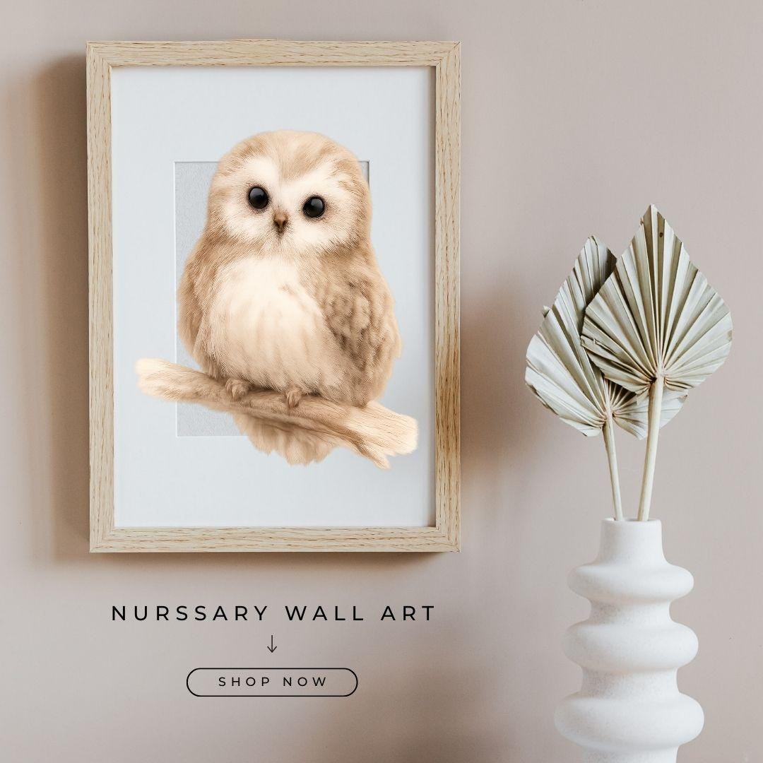Soft Neutral Kids Nursery Wall Art Printable | Baby Room Decor ...