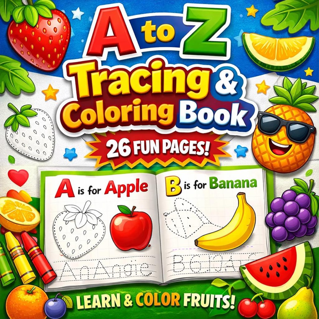 A-Z Tracing Coloring Book for Preschoolers | Alphabet Handwriting ...