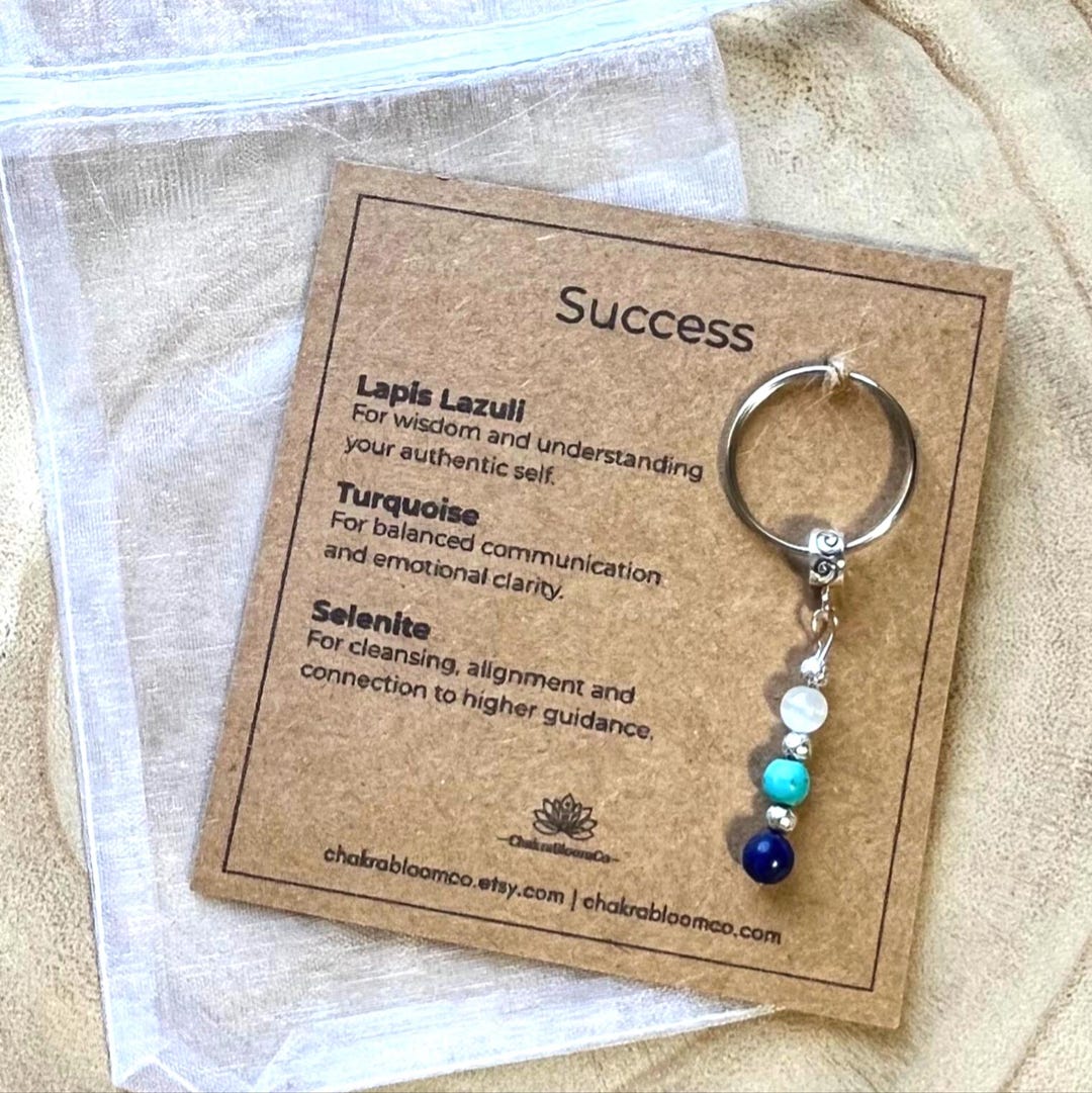 Personalised Success Crystal Keychain Handmade Gemstone Bead (6mm ...