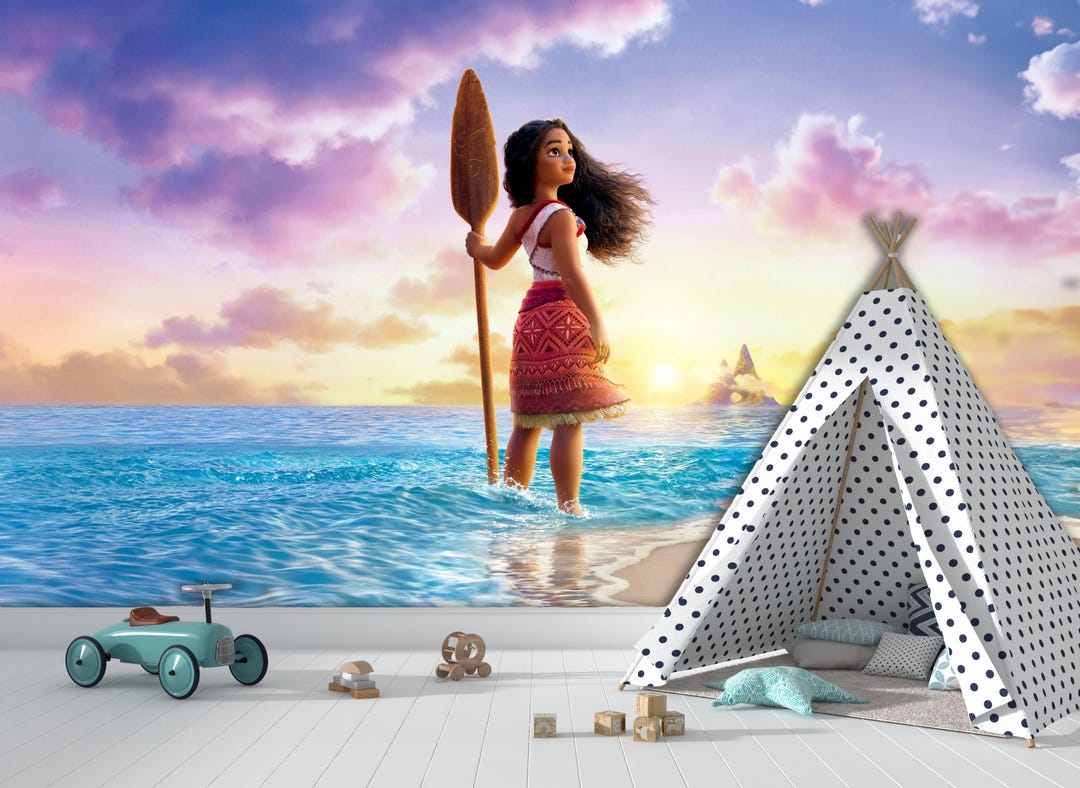 Moana Peel and Stick Wall Mural: Kids Nursery Wallpaper - Etsy