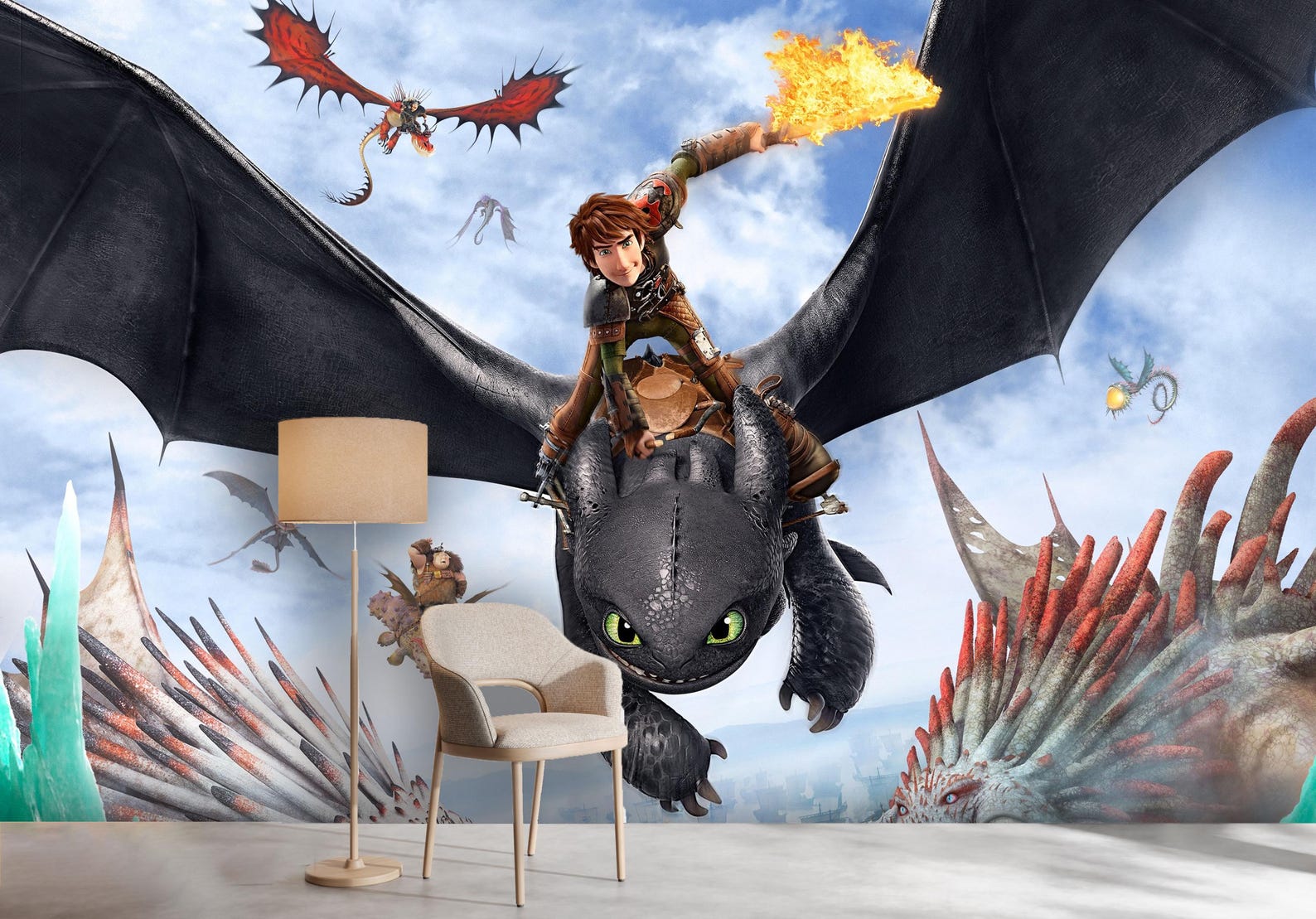 How to Train Your Dragon Wall Mural: Dragon Nursery Peel and Stick or ...