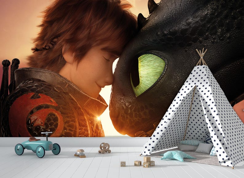 Hiccup and Toothless Wall Poster:peel-and-stick or Non-woven,nursery ...
