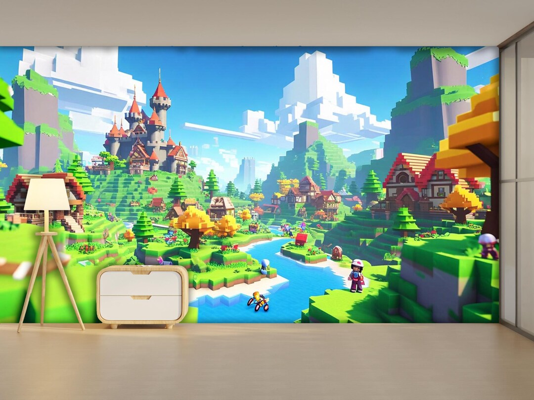 Roblox Gaming Mural: Peel and Stick Wallpaper for Playroom - Etsy