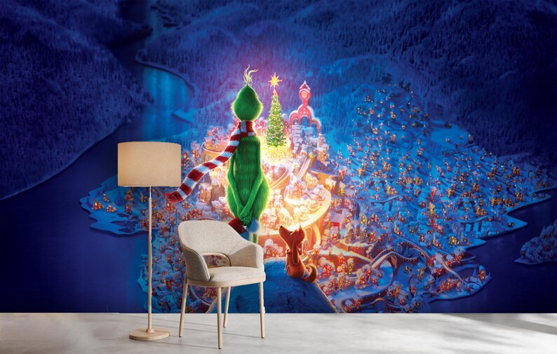 Grinch Wallpaper: Cartoon Peel and Stick Wallpaper - Etsy