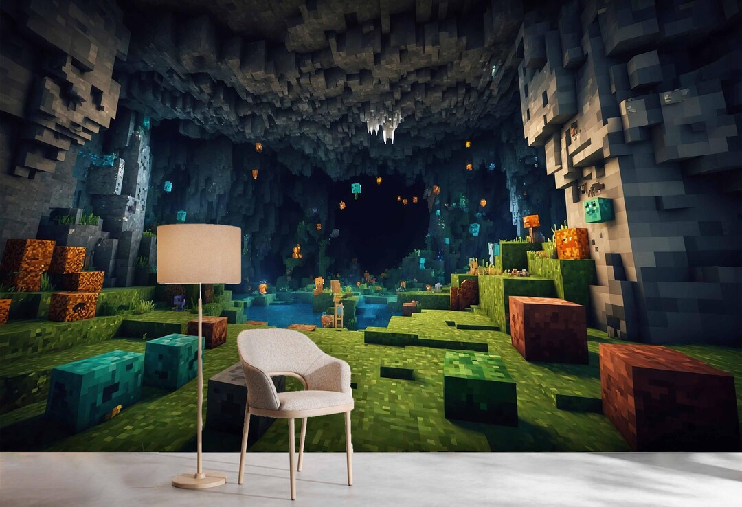 Minecraft Kids Gaming Room Decor / for Boys Room / Minecraft Wall Mural ...