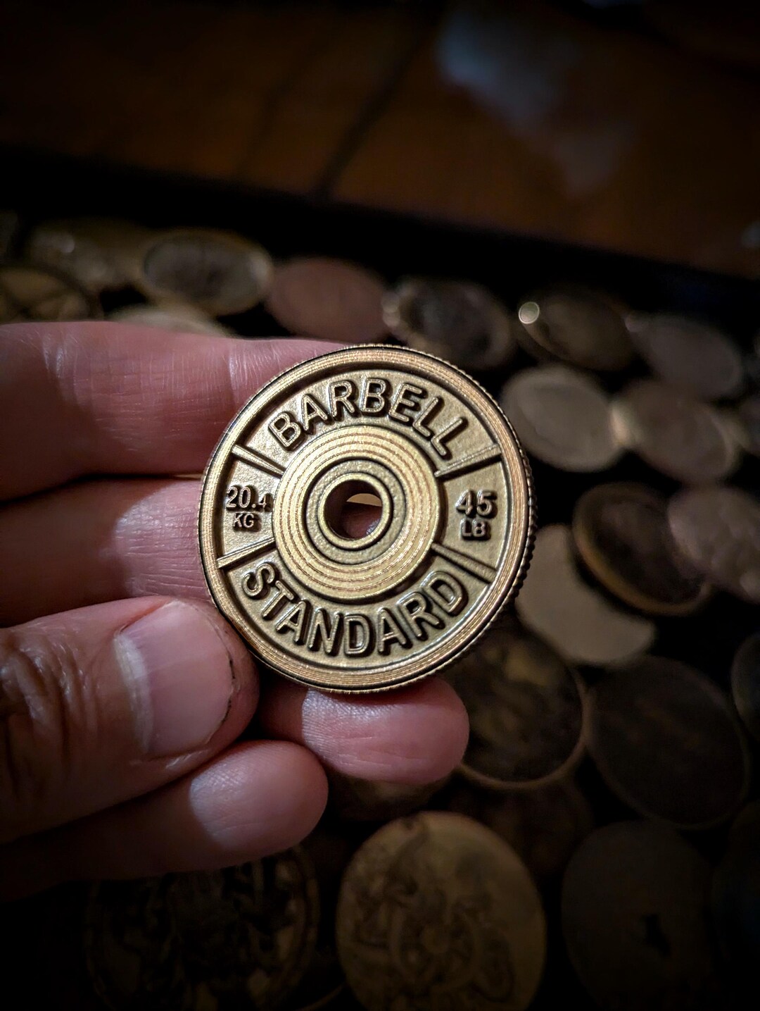Mini Barbell Coin - Laser Engraved, High Relief, Artisan Sculpture ...