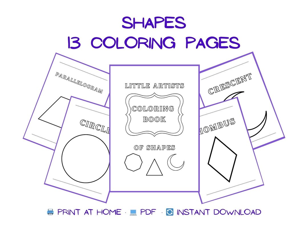 Shapes Coloring Pages: 13 Printable Geometry Sheets (PDF Download A4 ...
