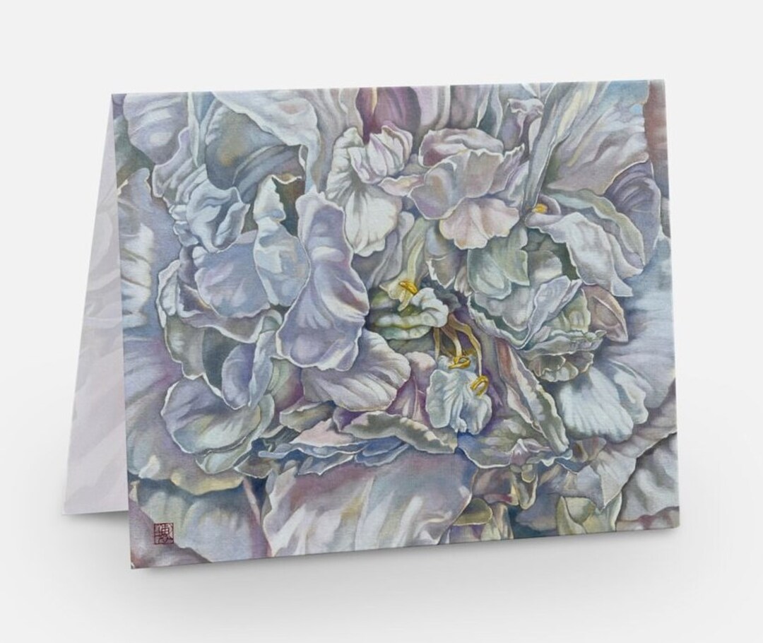 Flower Note Card Original Painting dreaming in White - Etsy
