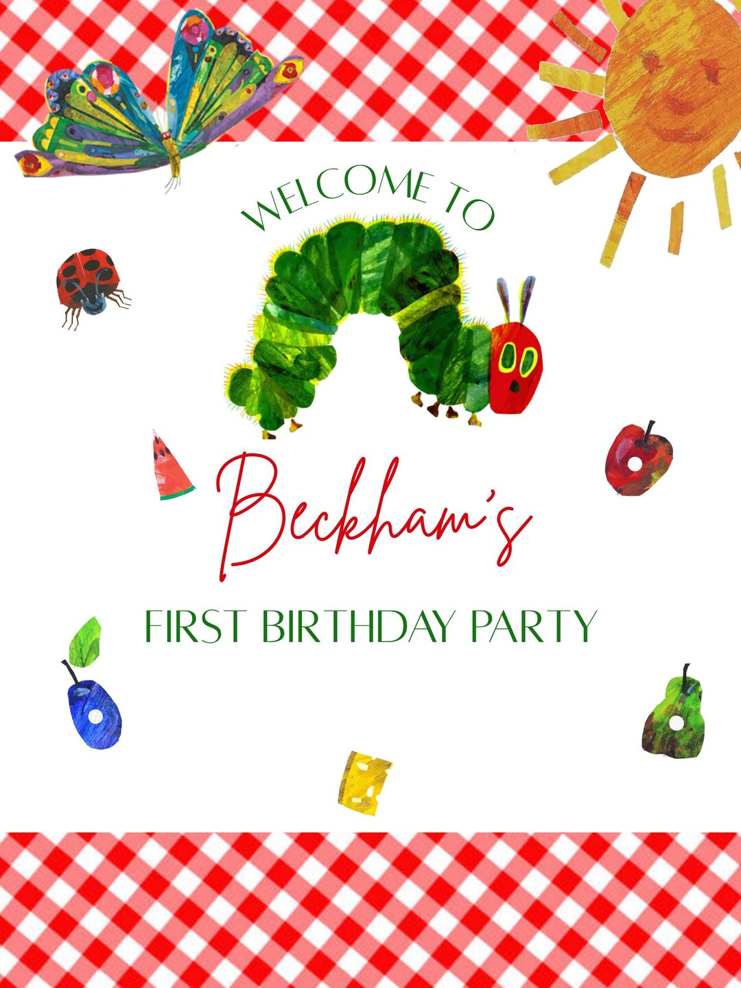 Very Hungry Caterpillar Welcome Sign - Etsy